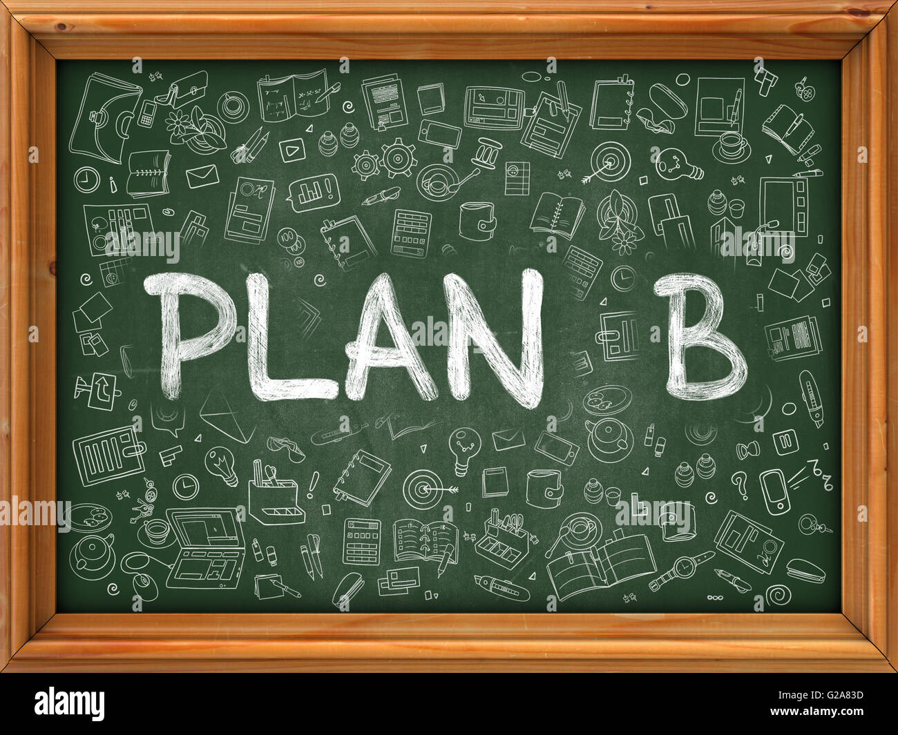 Plan B Concept. Doodle Icons on Chalkboard Stock Photo - Alamy