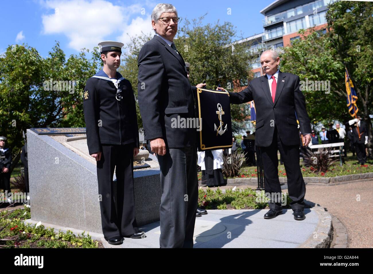 David Cornwell (centre) a relative of sixteen year old Jack Cornwell ...