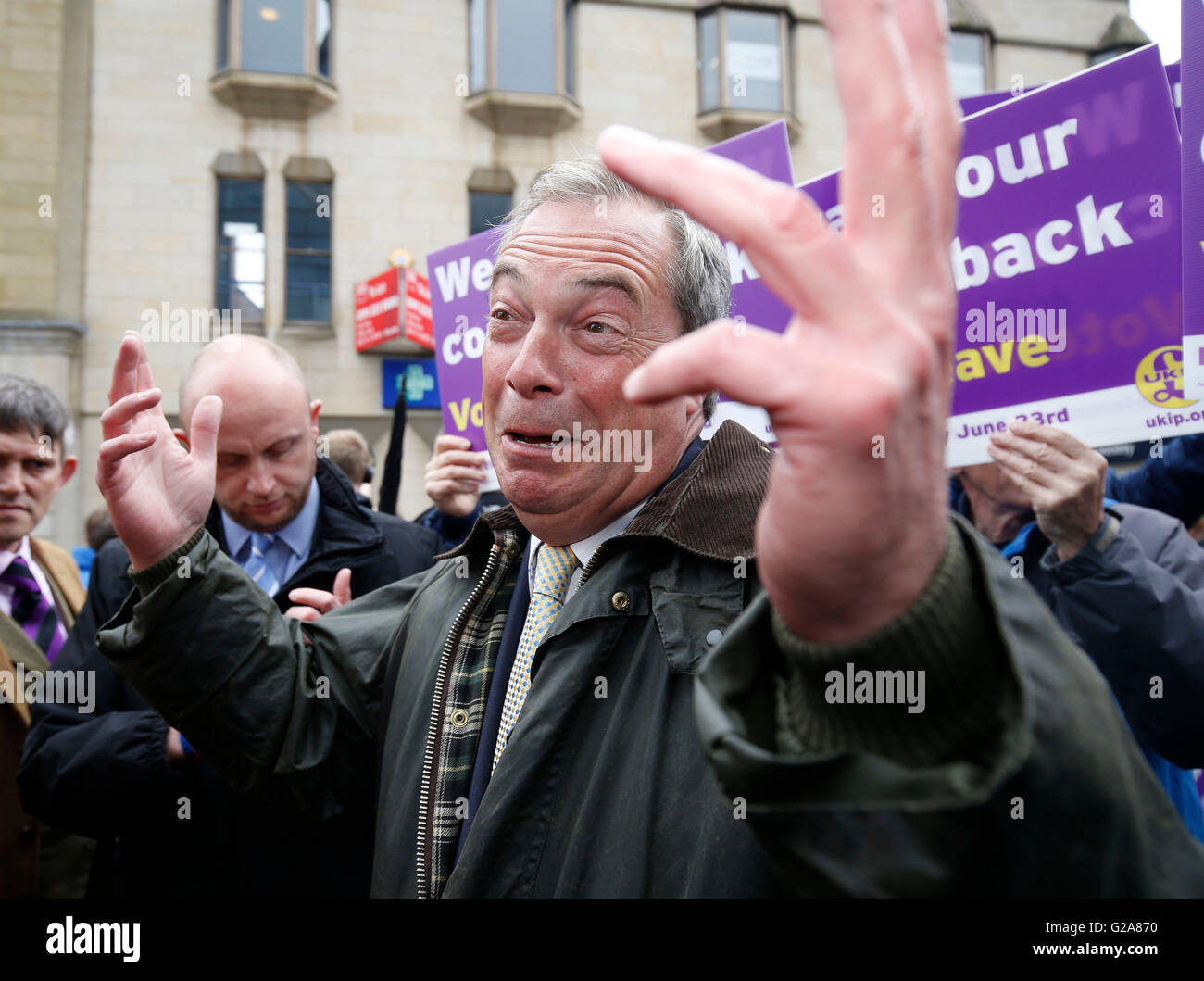 Ukip leader Nigel Farage at Northumberland Street, Newcastle, during ...