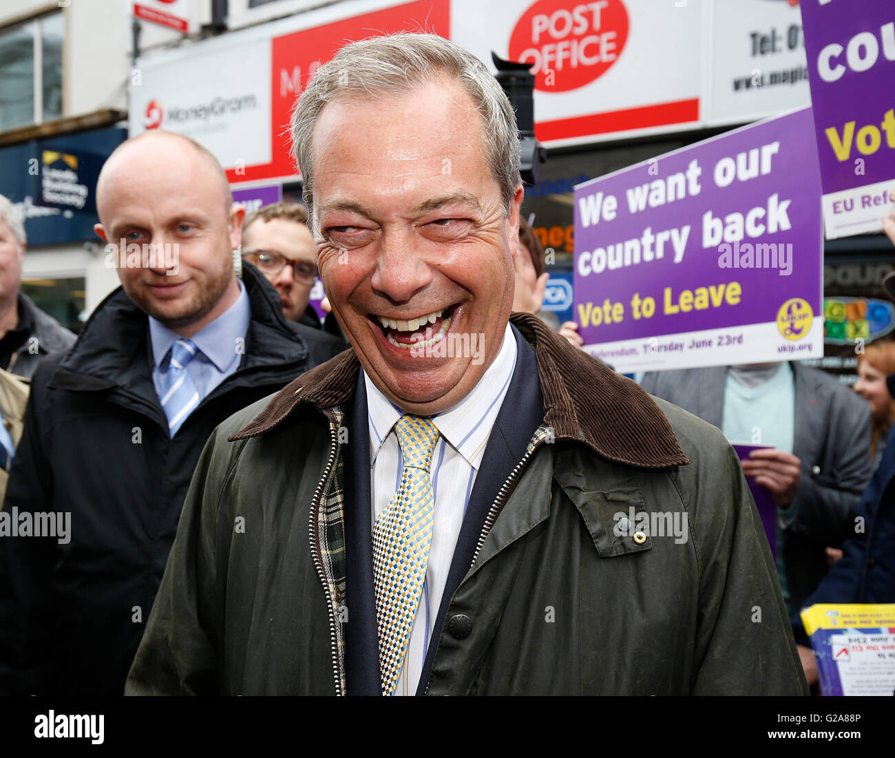 Ukip leader Nigel Farage at Northumberland Street, Newcastle, during ...