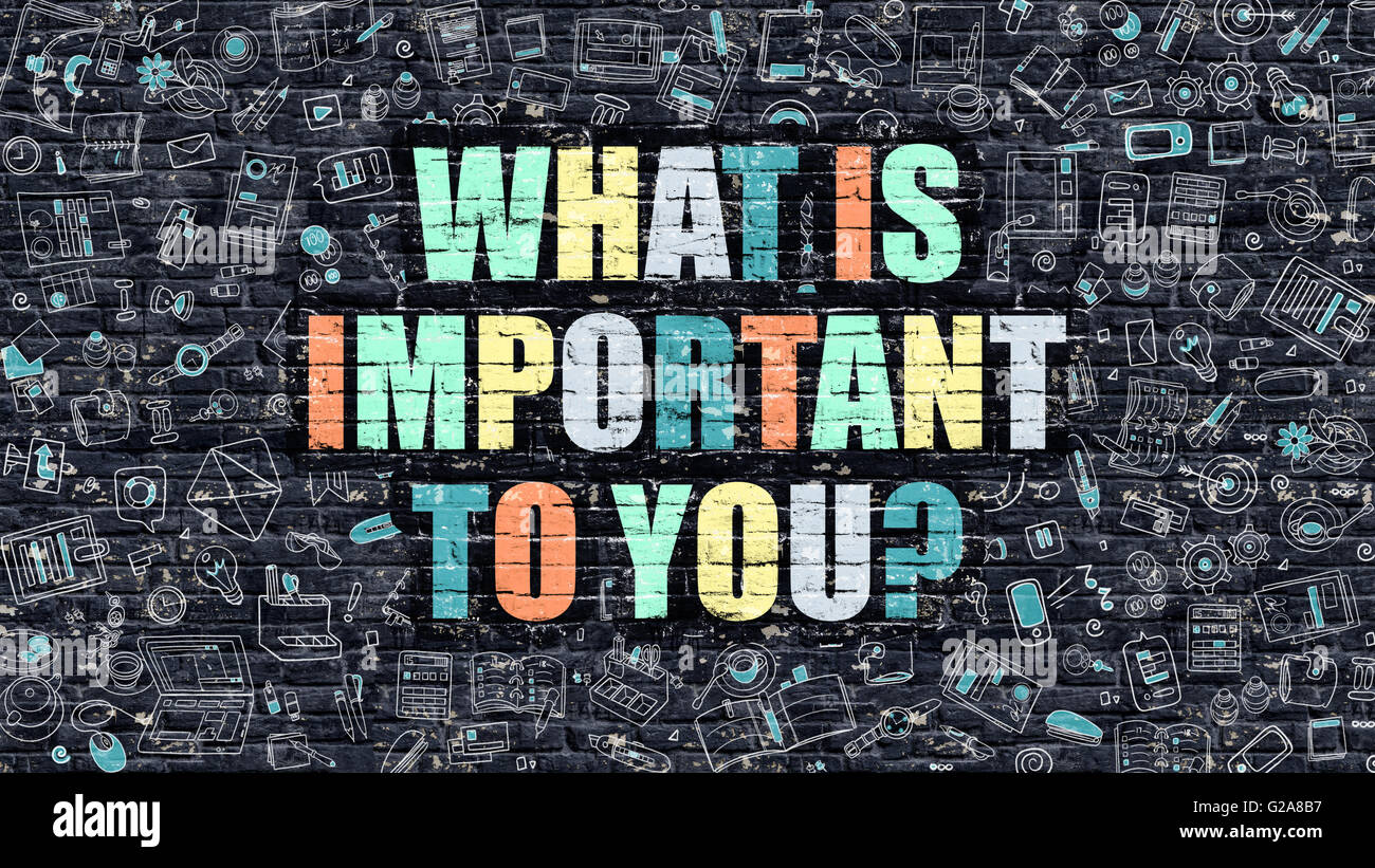 What is Important to You in Multicolor. Doodle Design Stock Photo - Alamy