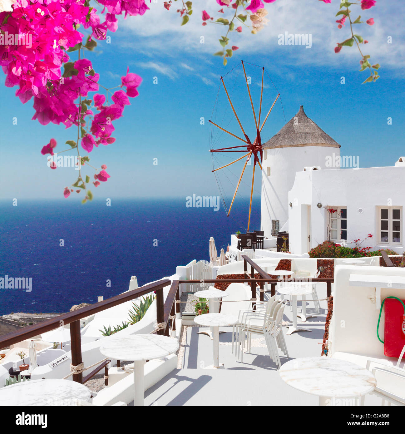 windmill of Oia, Santorini Stock Photo - Alamy