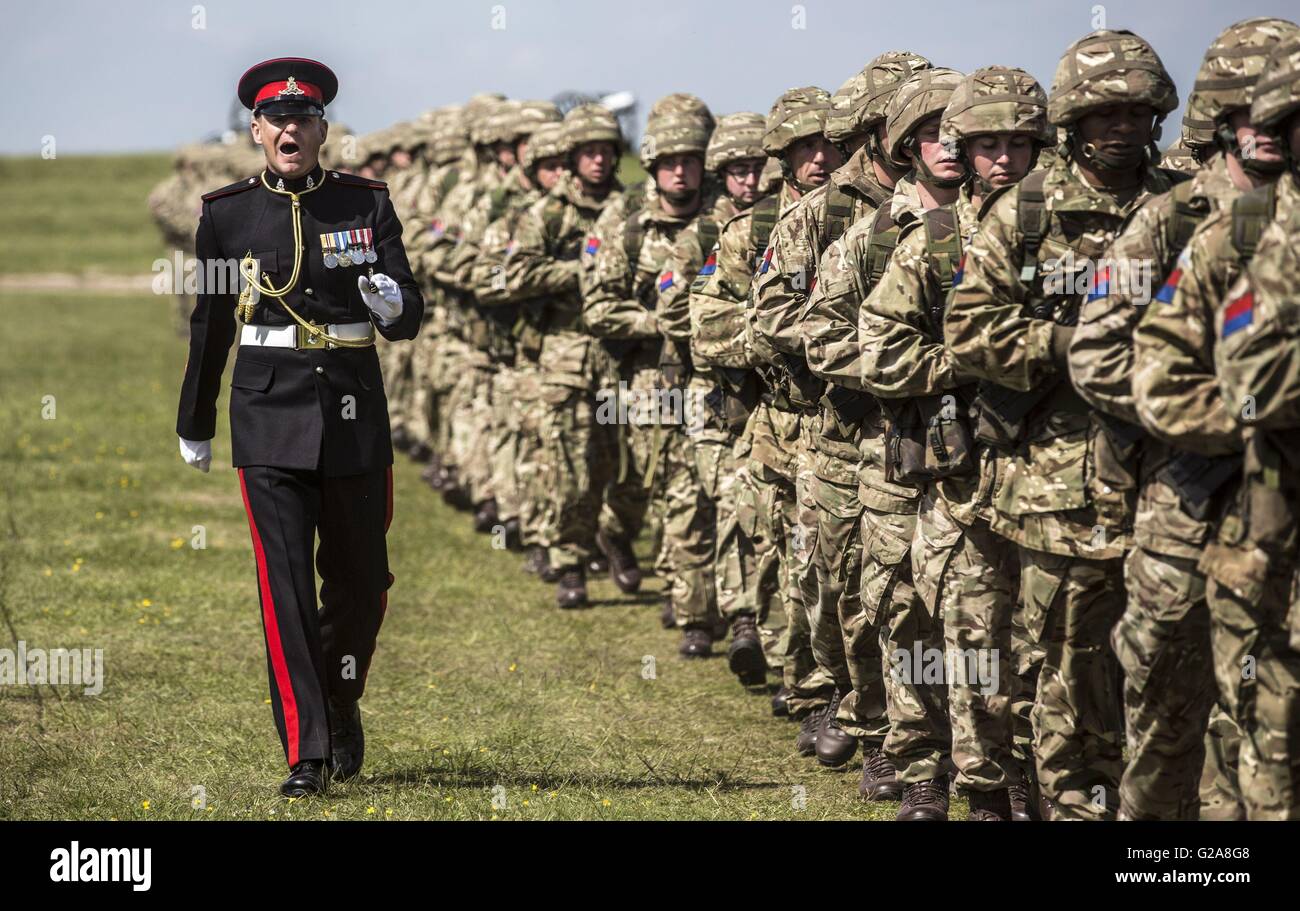 Soldiers of the Royal Artillery march ahead of a Review of the Royal ...
