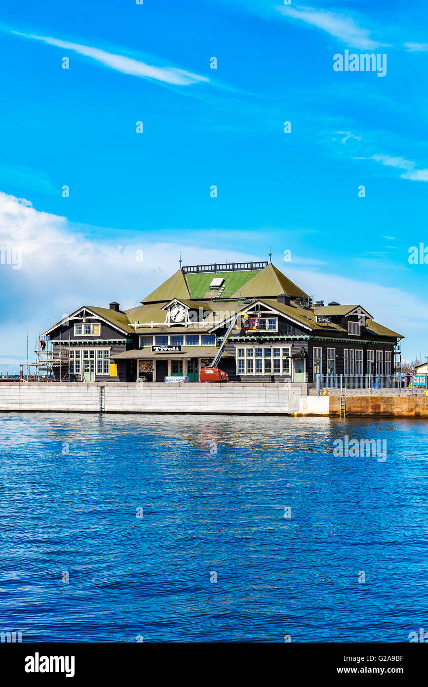 Helsingborg harbour and the recently flitted Tivoli night club that ...