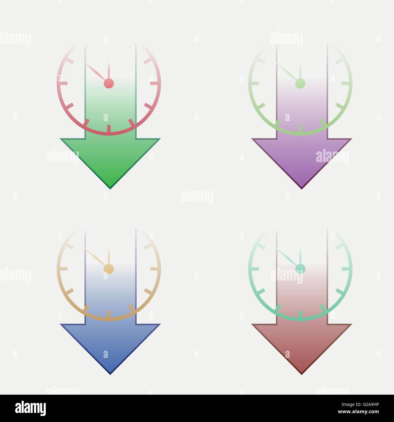 Clock and arrow merge with a white background Stock Vector Image & Art ...