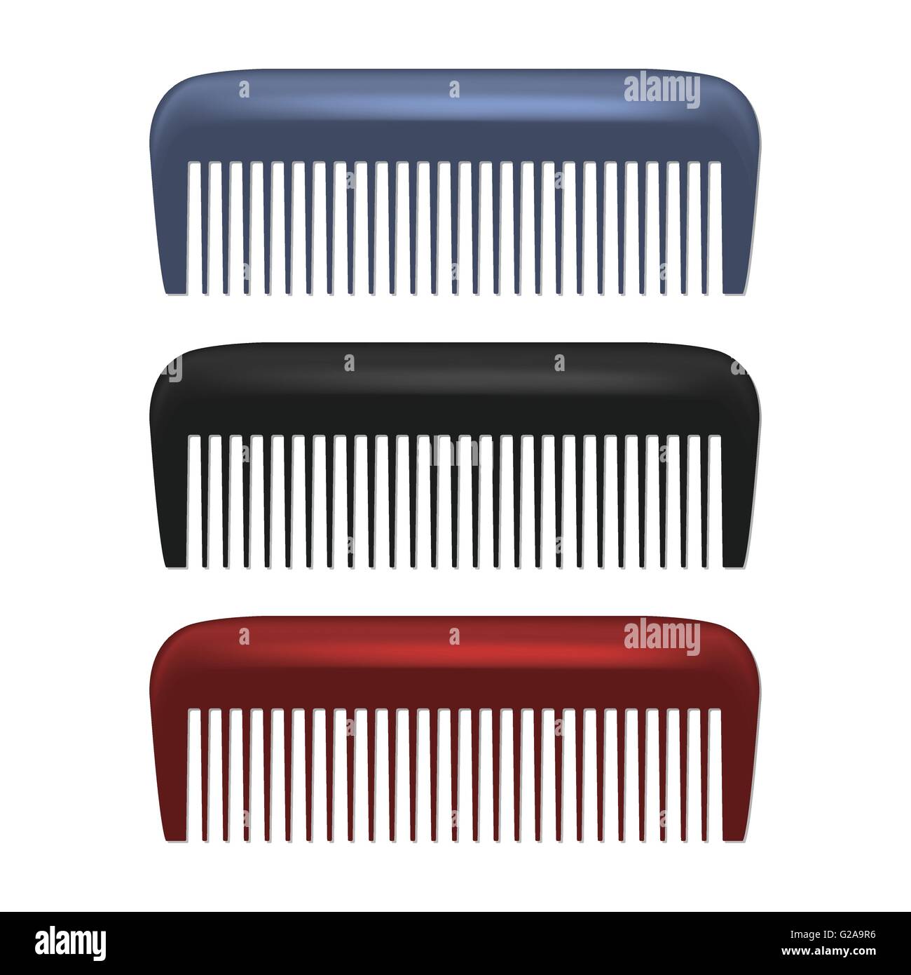 Vector Colorful Combs isolated on white background Stock Vector Image ...