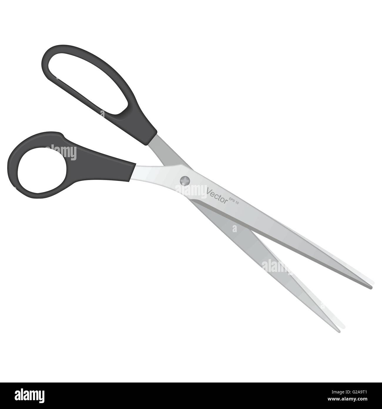Vector illustration realistic illustrations black steel scissors on a ...