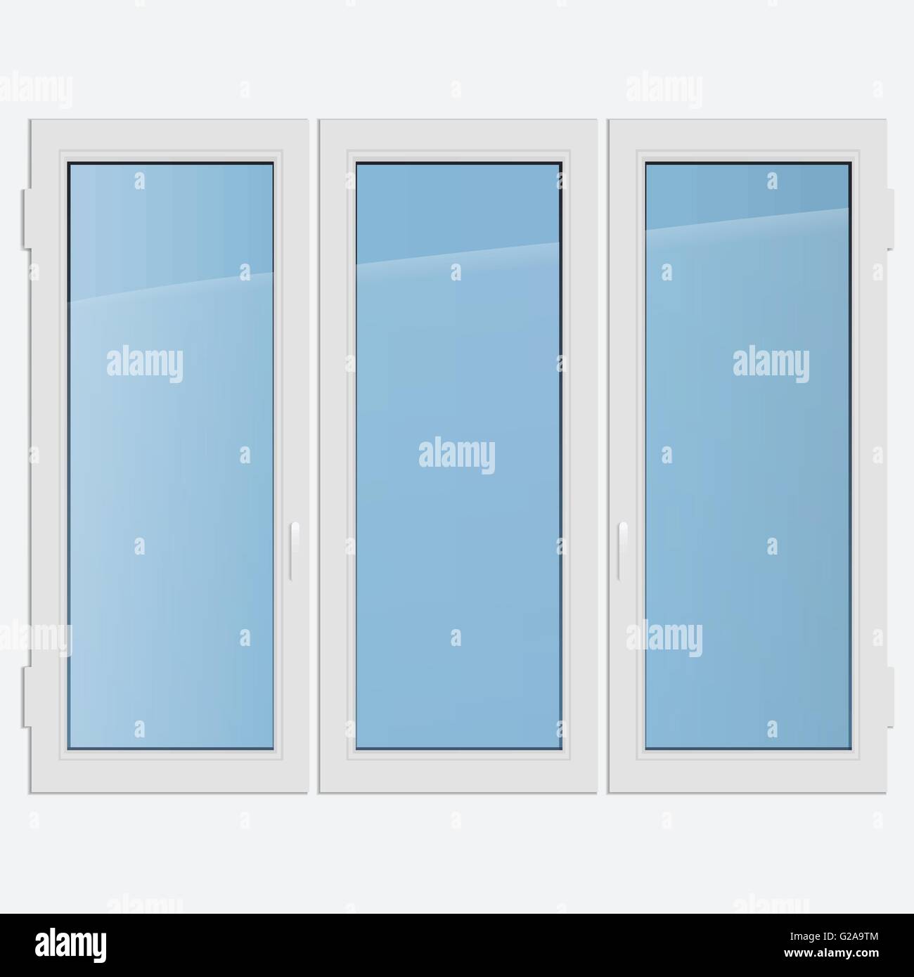 Vector illustration triple casement plastic window Stock Vector Image ...
