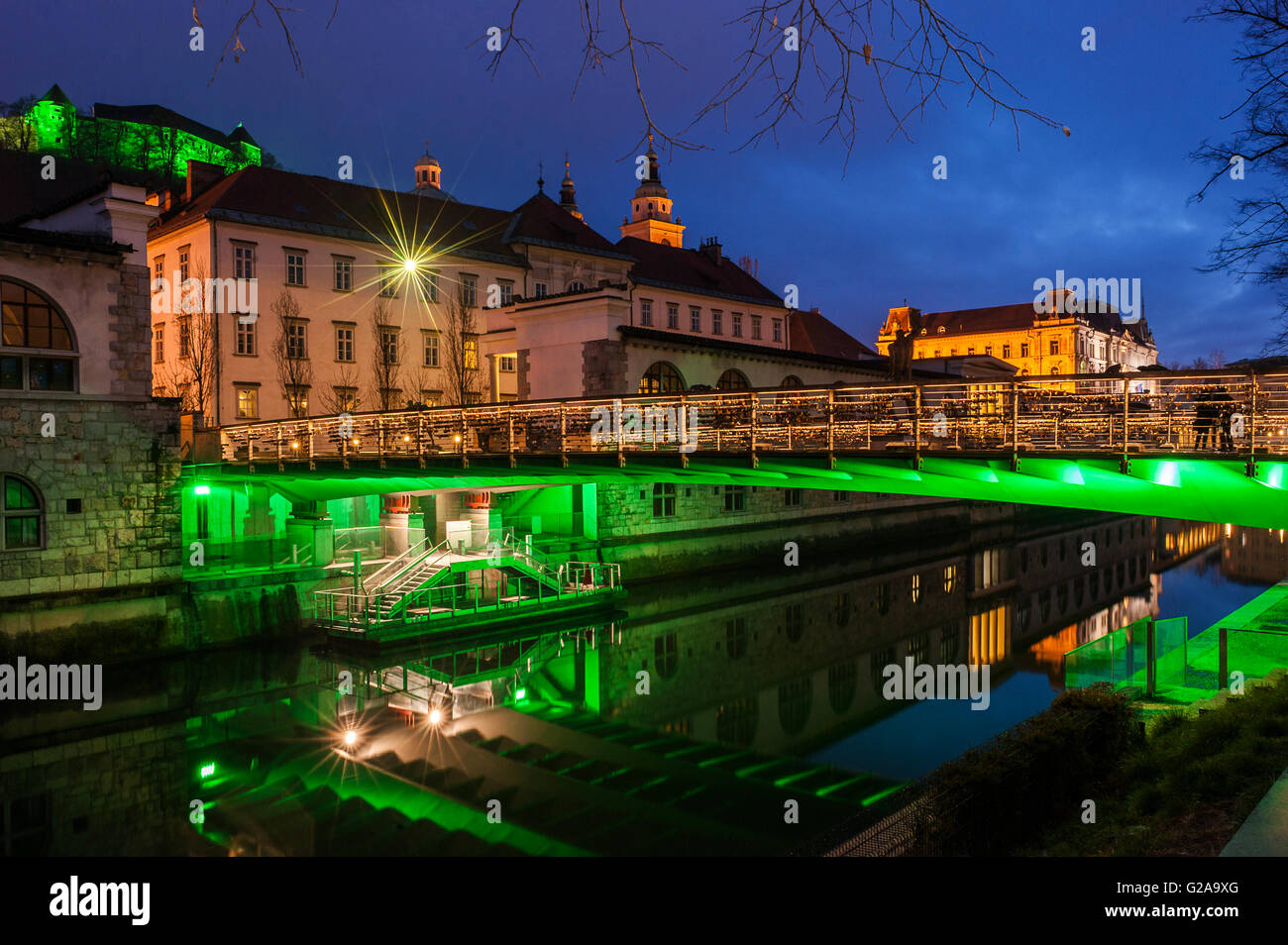 Slovenia Ljubljana Mesarski Most ( Butcher's Bridge Stock Photo - Alamy