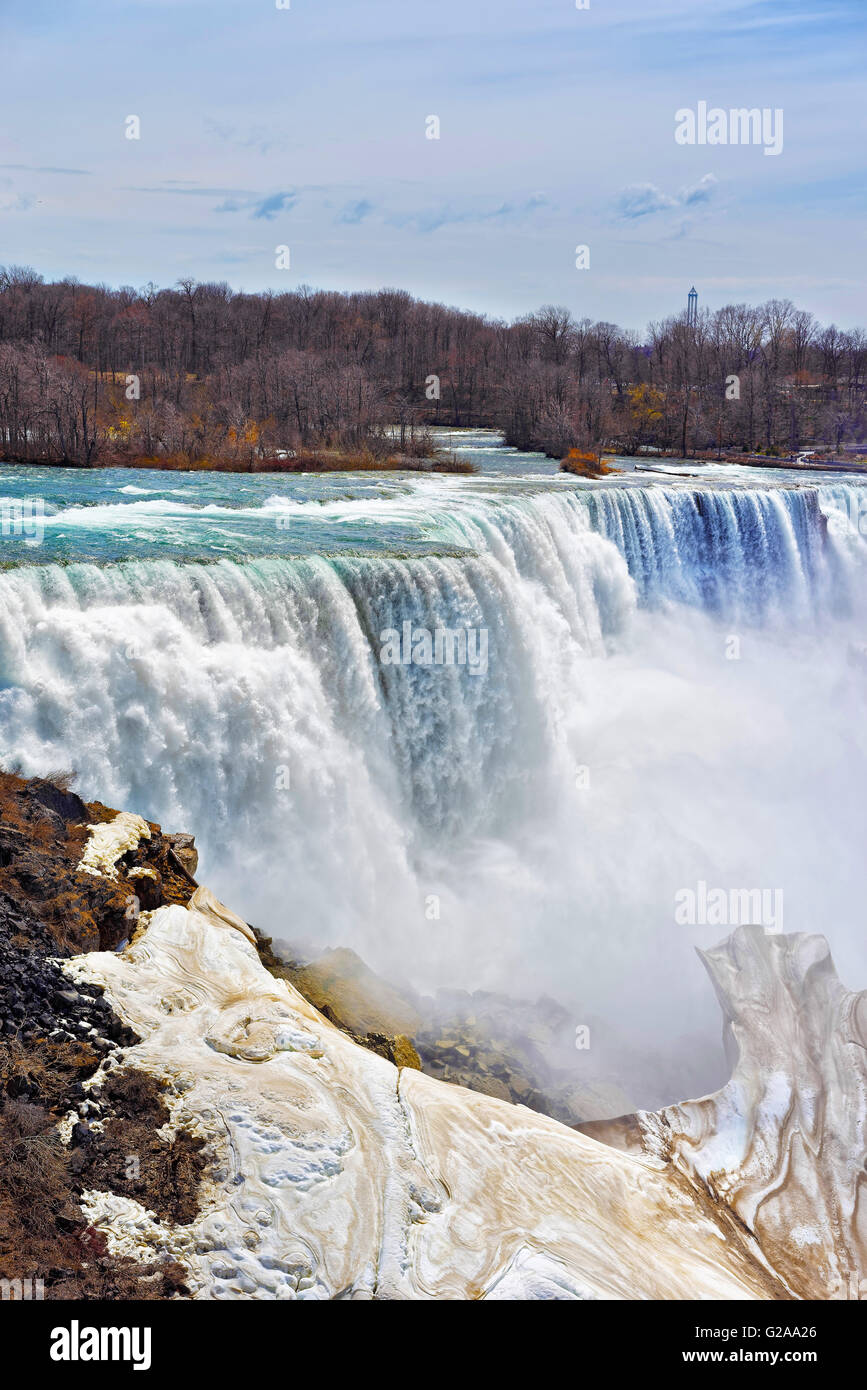 Niagara Falls viewed from the American side in spring. A view from ...