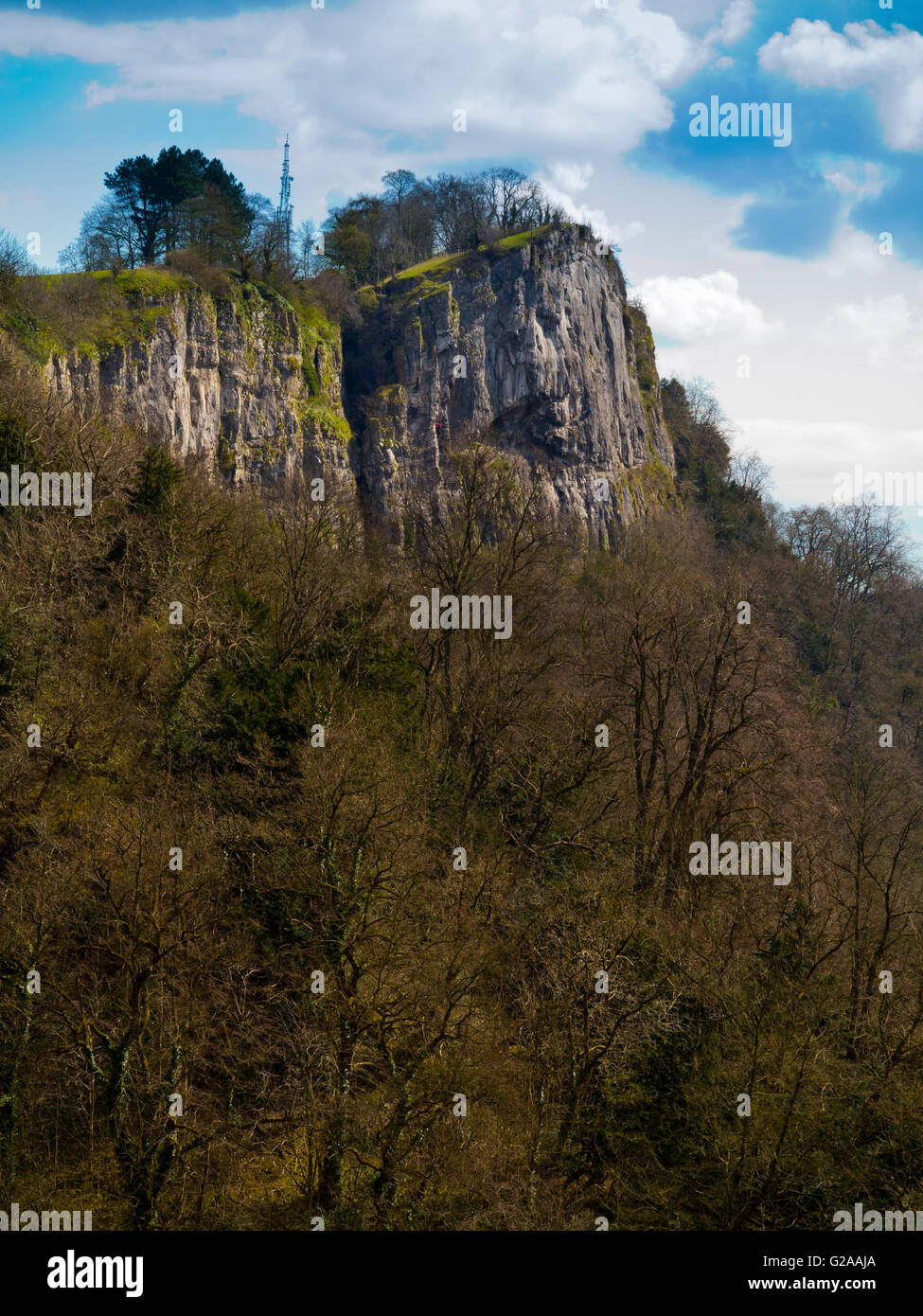 View of High Tor a large limestone cliff face popular with rock ...
