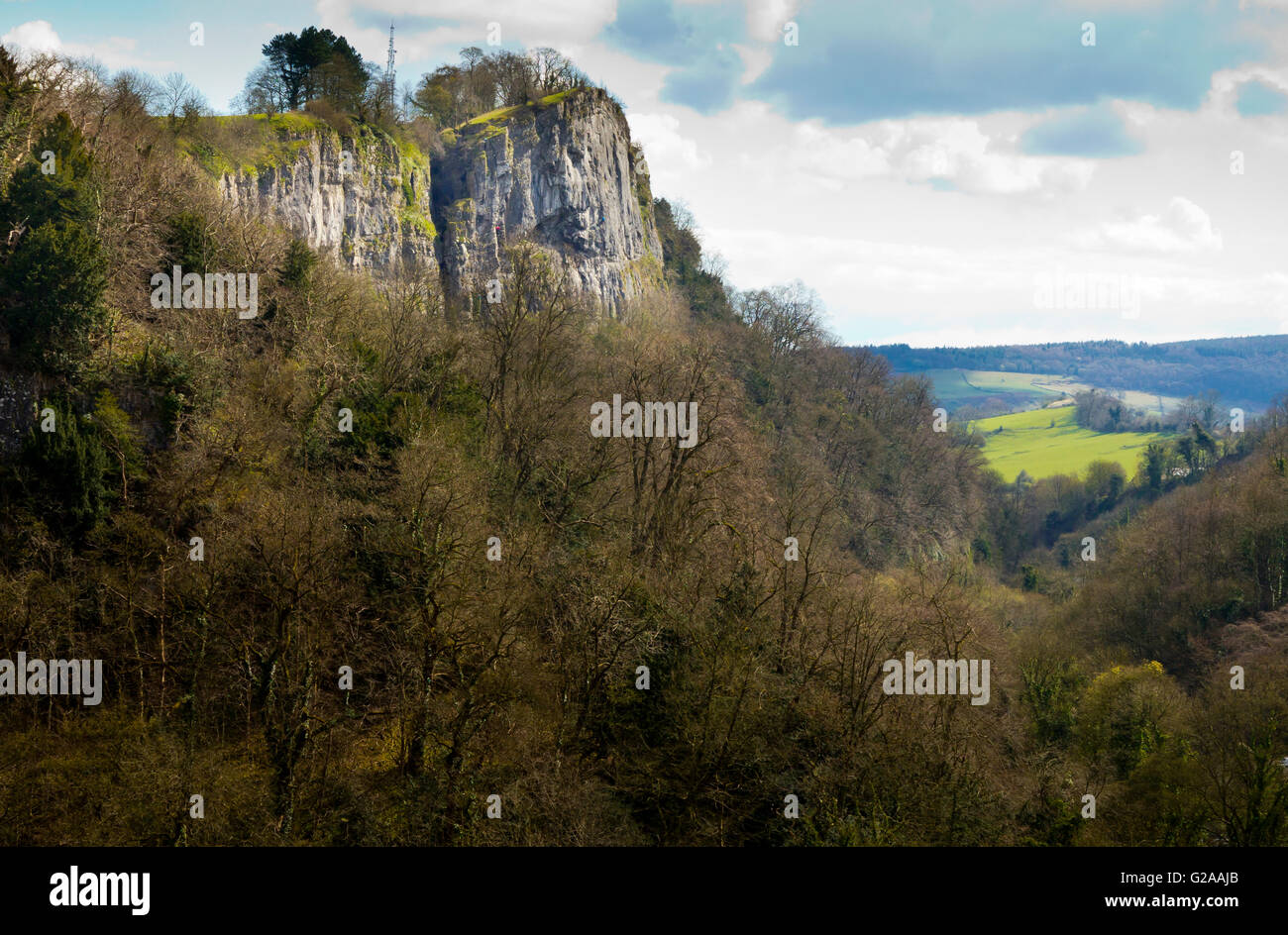 View of High Tor a large limestone cliff face popular with rock ...