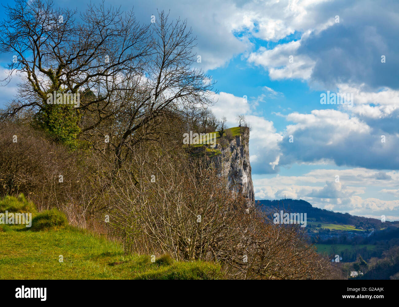 View of High Tor a large limestone cliff face popular with rock ...