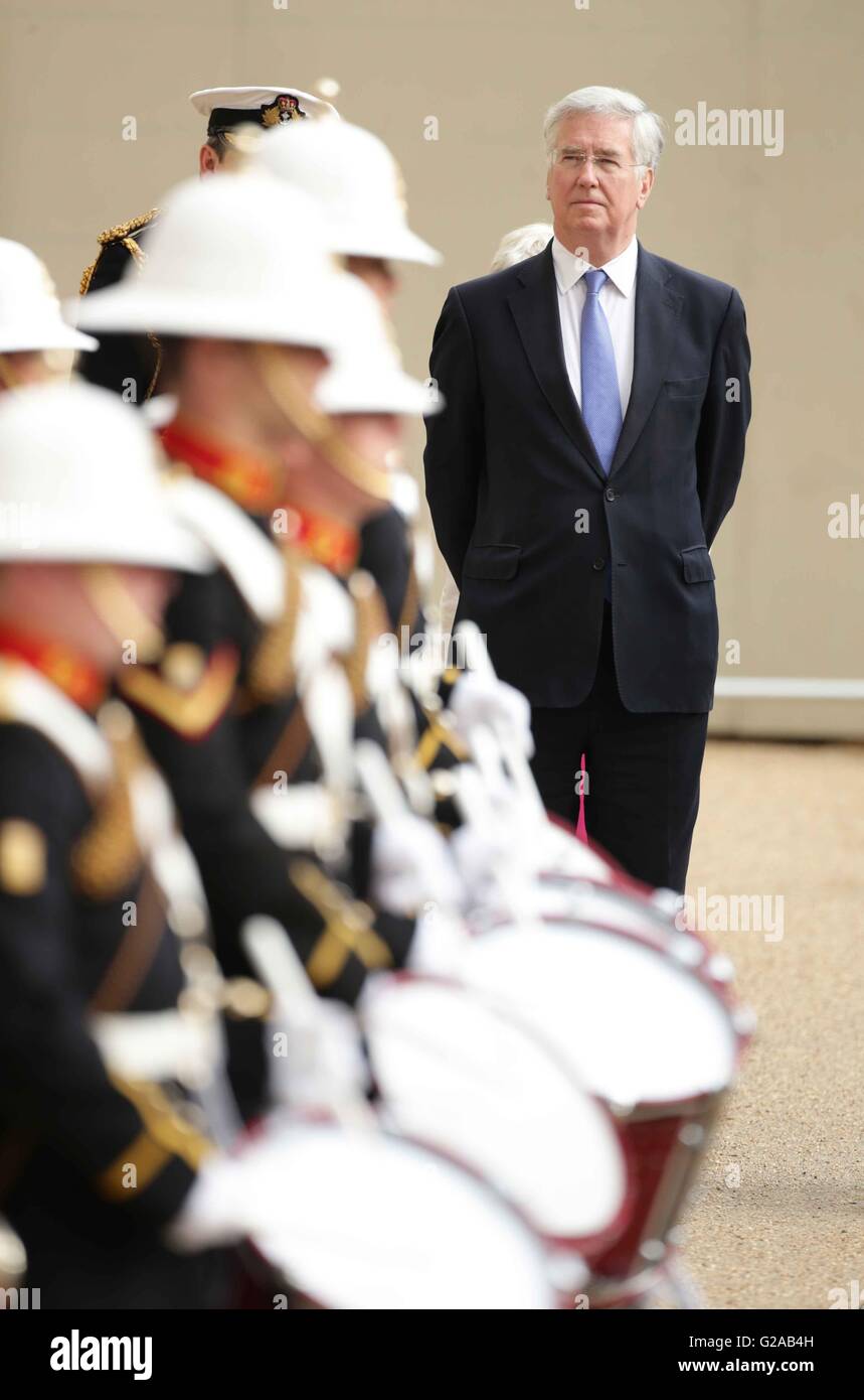 Defence Secretary Michael Fallon during the ceremony of Beating Retreat ...