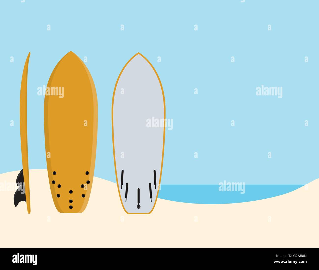 surf surfing board stand near beach with sea and sky vector ...