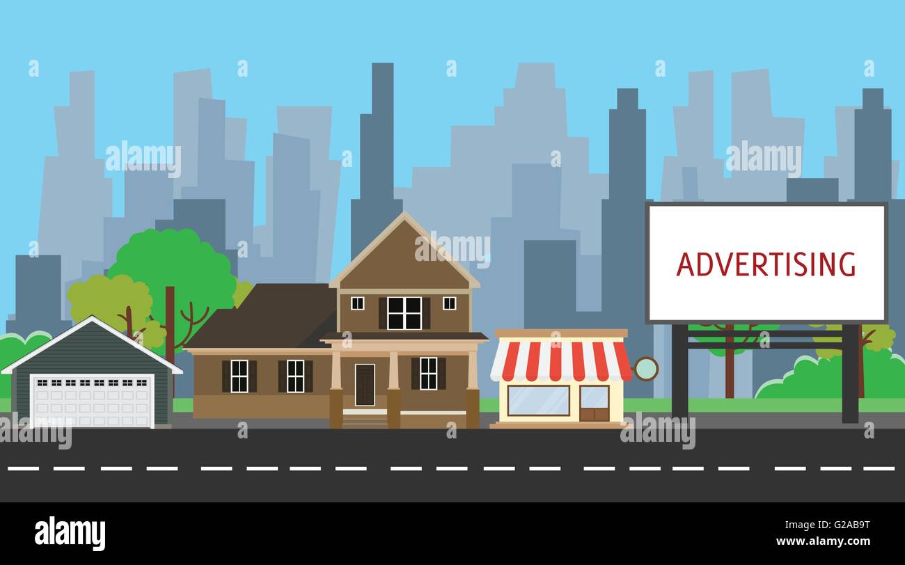 Street side advertising Stock Vector Images - Alamy