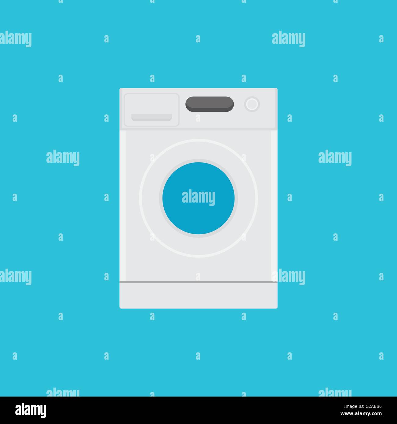 wash washing machine single isolated with blue background vector ...