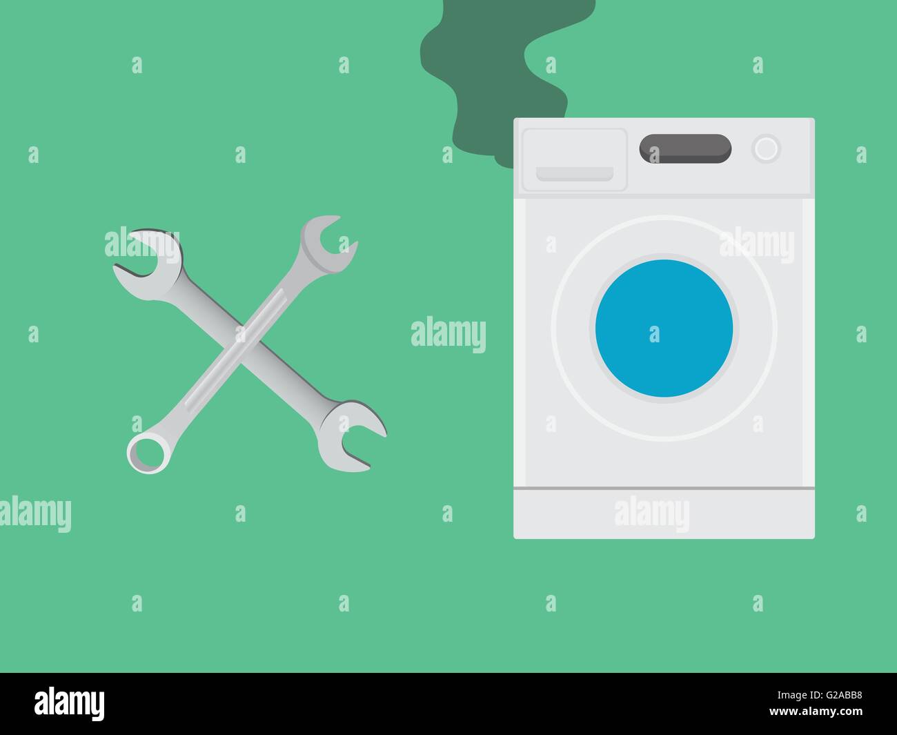 washing machine broke repair service vector graphic Stock Vector Image ...
