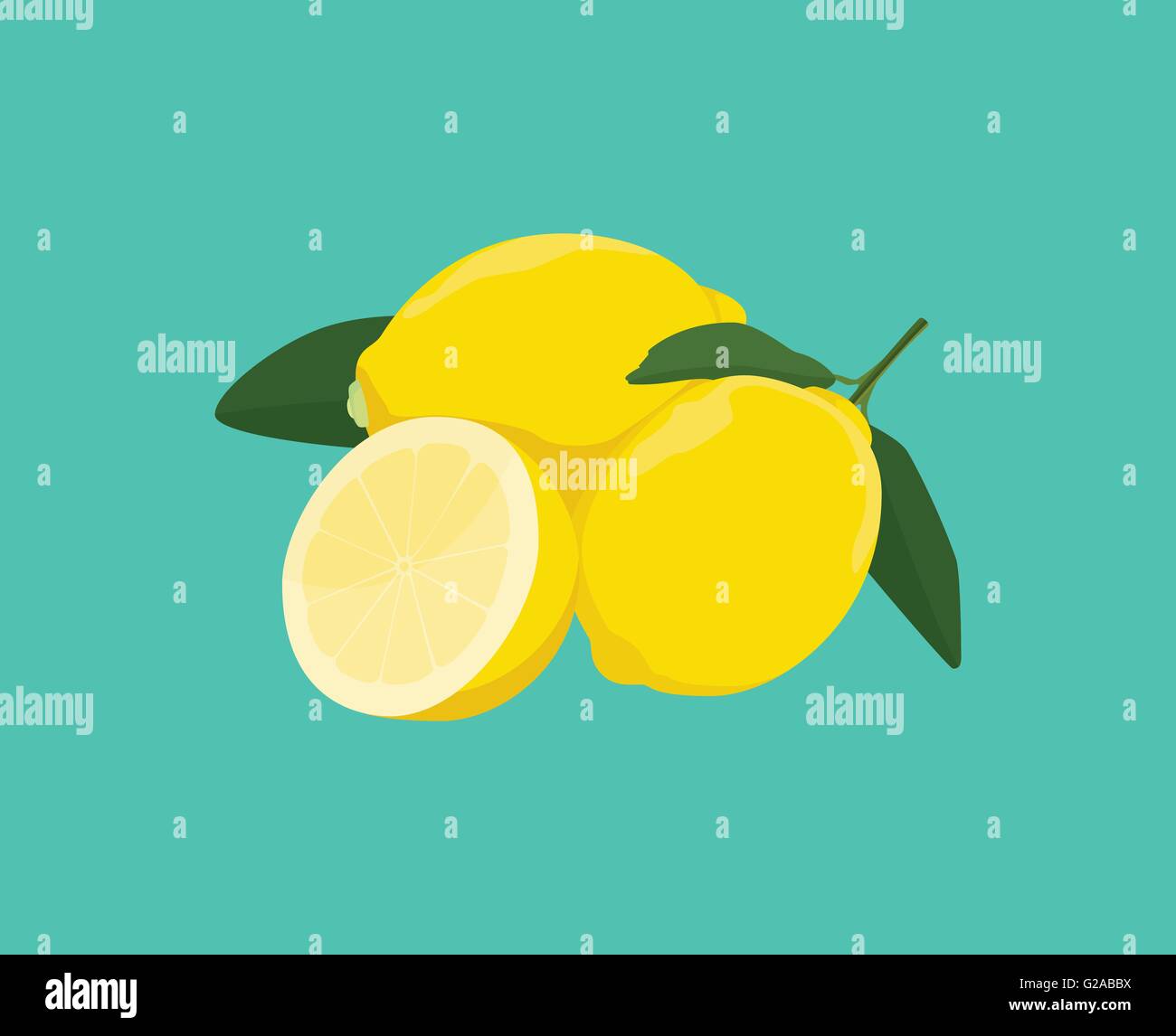 lemon single isolated object with vector graphic Stock Vector Image ...