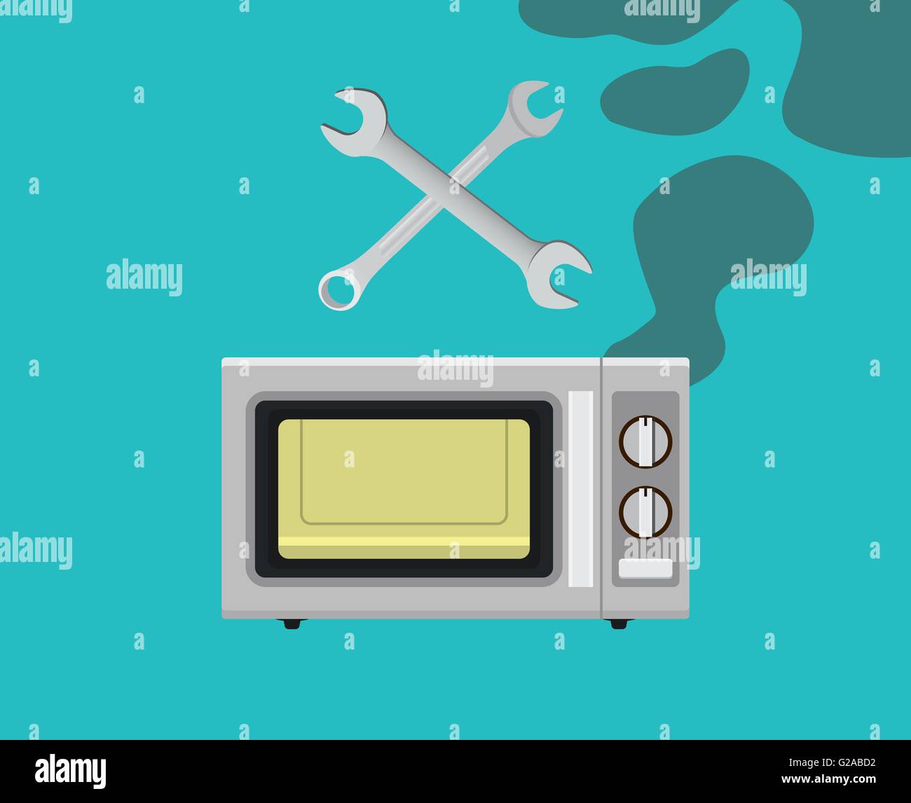 Broken microwave Stock Vector Images - Alamy