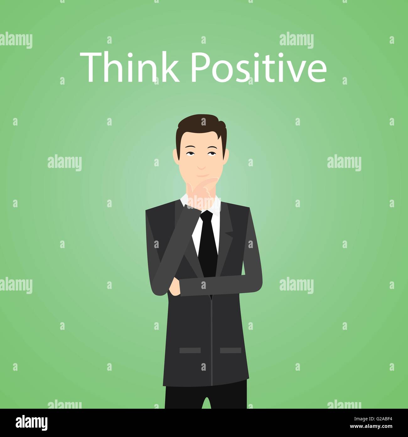 businessman think positive sign with expression to positive thinker ...