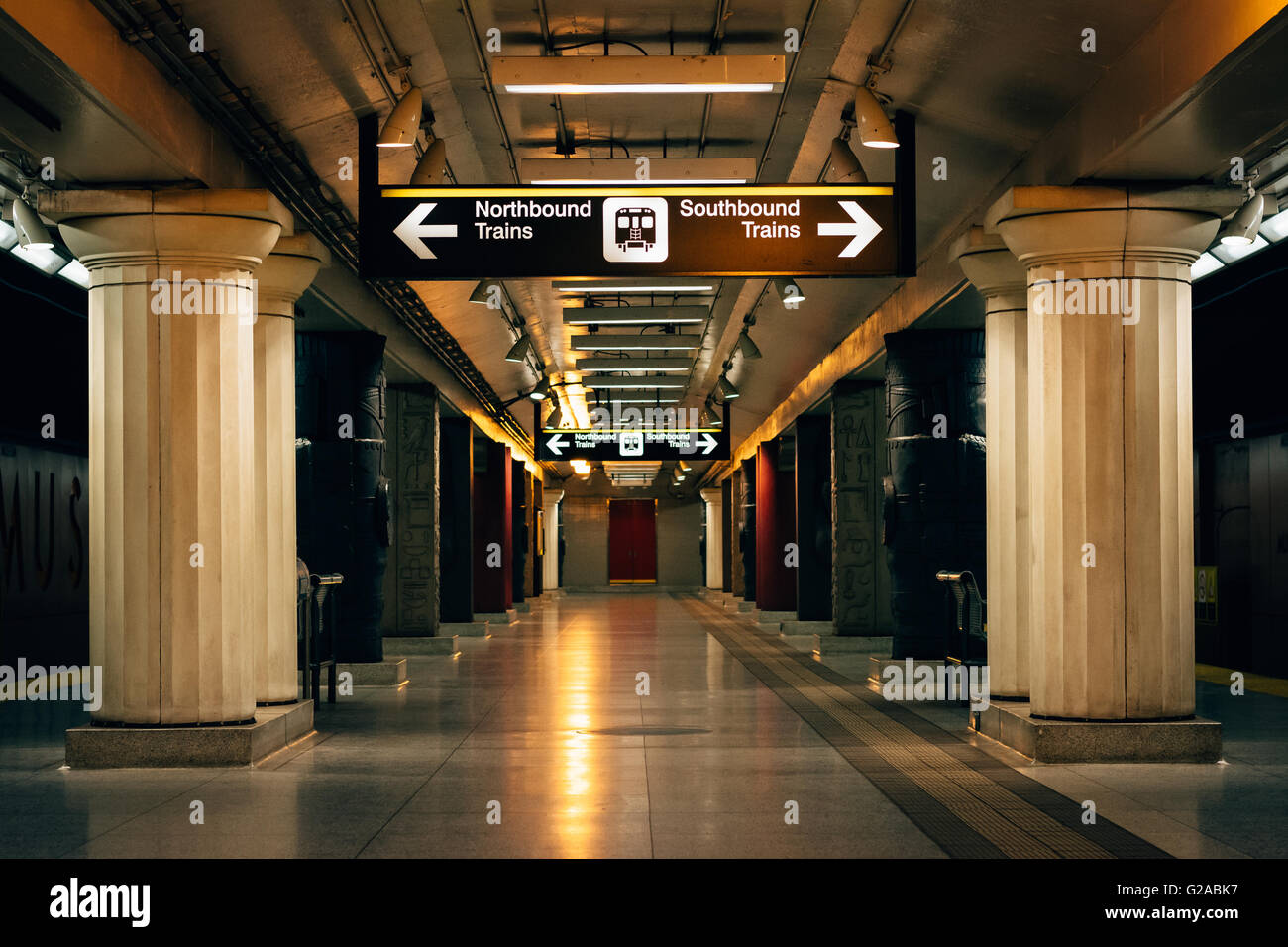 The interior of Museum Station, in the Discovery District, Toronto ...