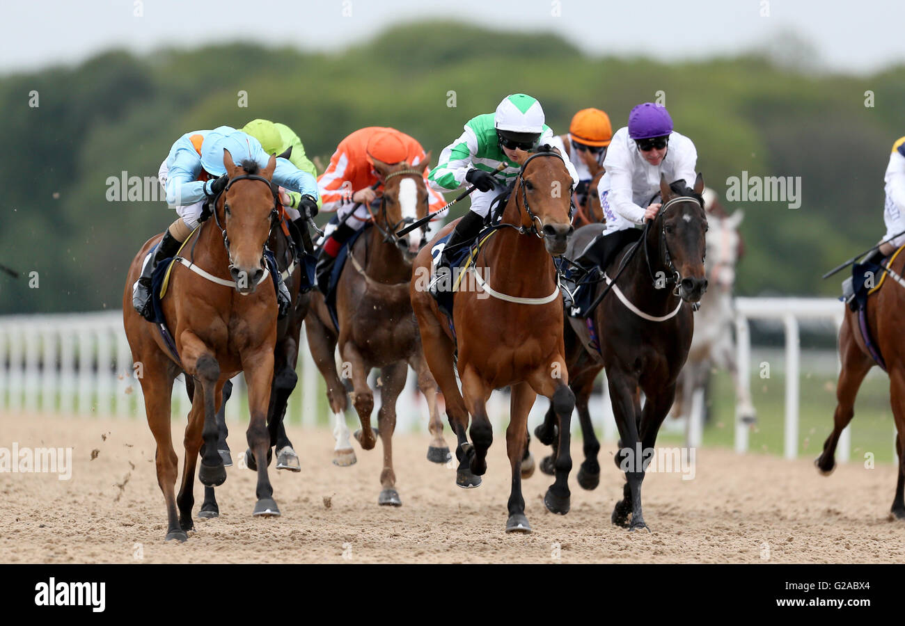 Firmament ridden by Shelley Birkett (centre) wins The Surgo ...