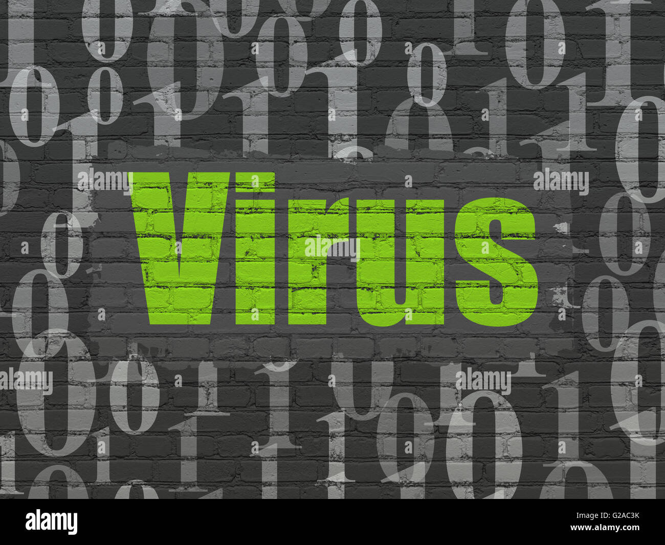 Protection concept: Virus on wall background Stock Photo - Alamy