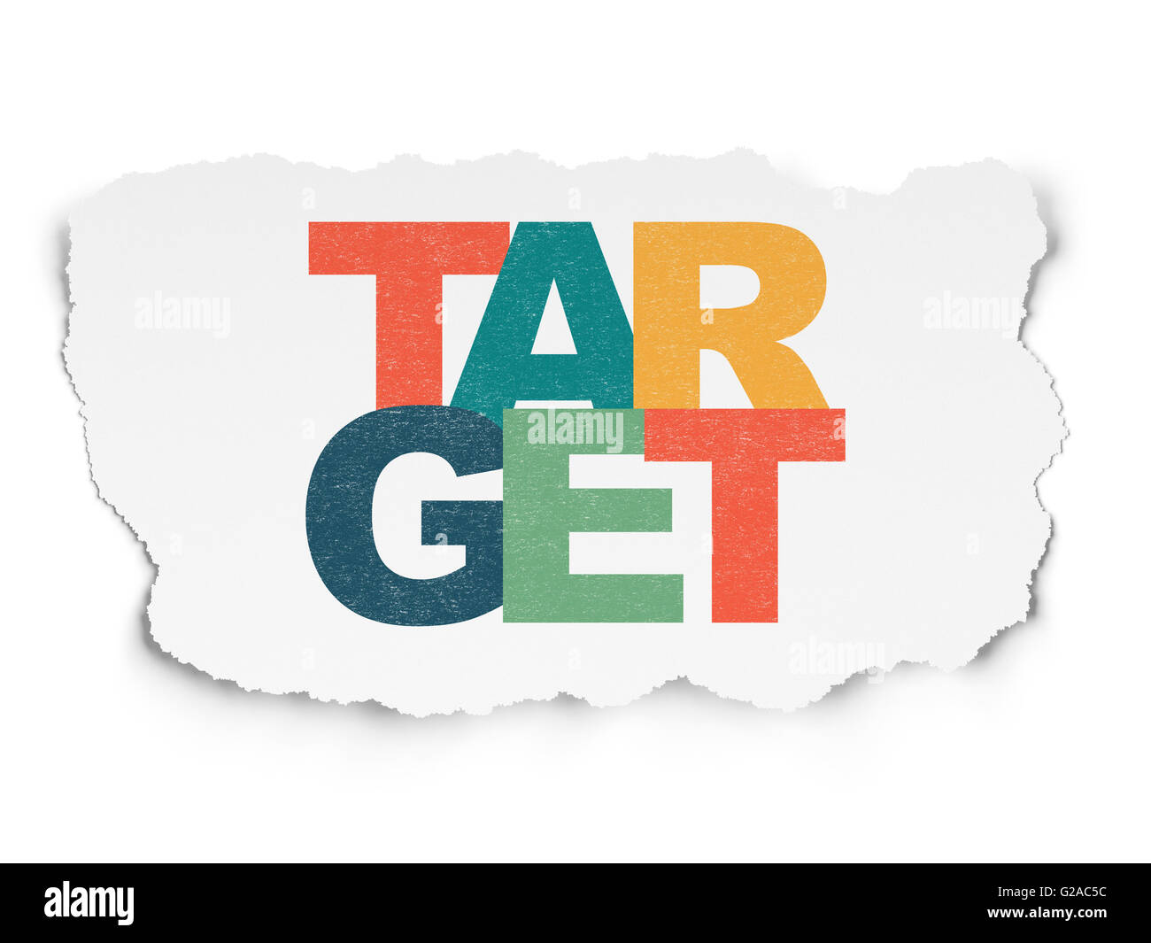 Finance concept: Target on Torn Paper background Stock Photo - Alamy