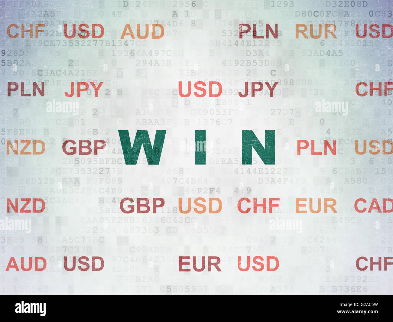 Business concept: Win on Digital Data Paper background Stock Photo - Alamy