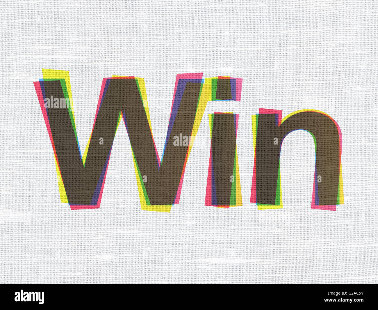 Business concept: Win on fabric texture background Stock Photo - Alamy