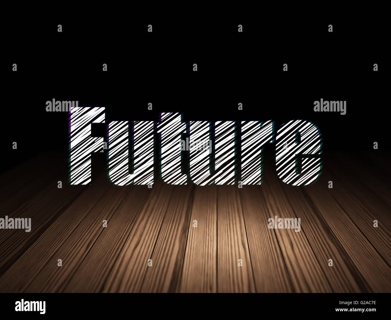 Timeline concept: Future in grunge dark room Stock Photo - Alamy