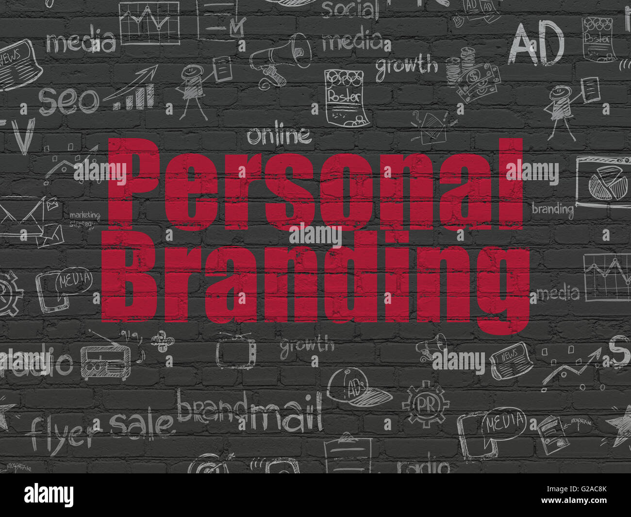 Marketing concept: Personal Branding on wall background Stock Photo - Alamy