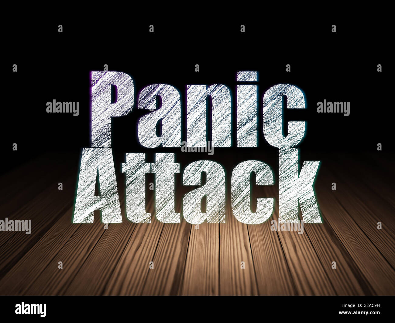 Healthcare concept: Panic Attack in grunge dark room Stock Photo - Alamy