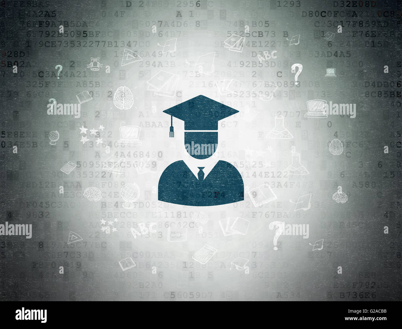 Education concept: Student on Digital Data Paper background Stock Photo ...