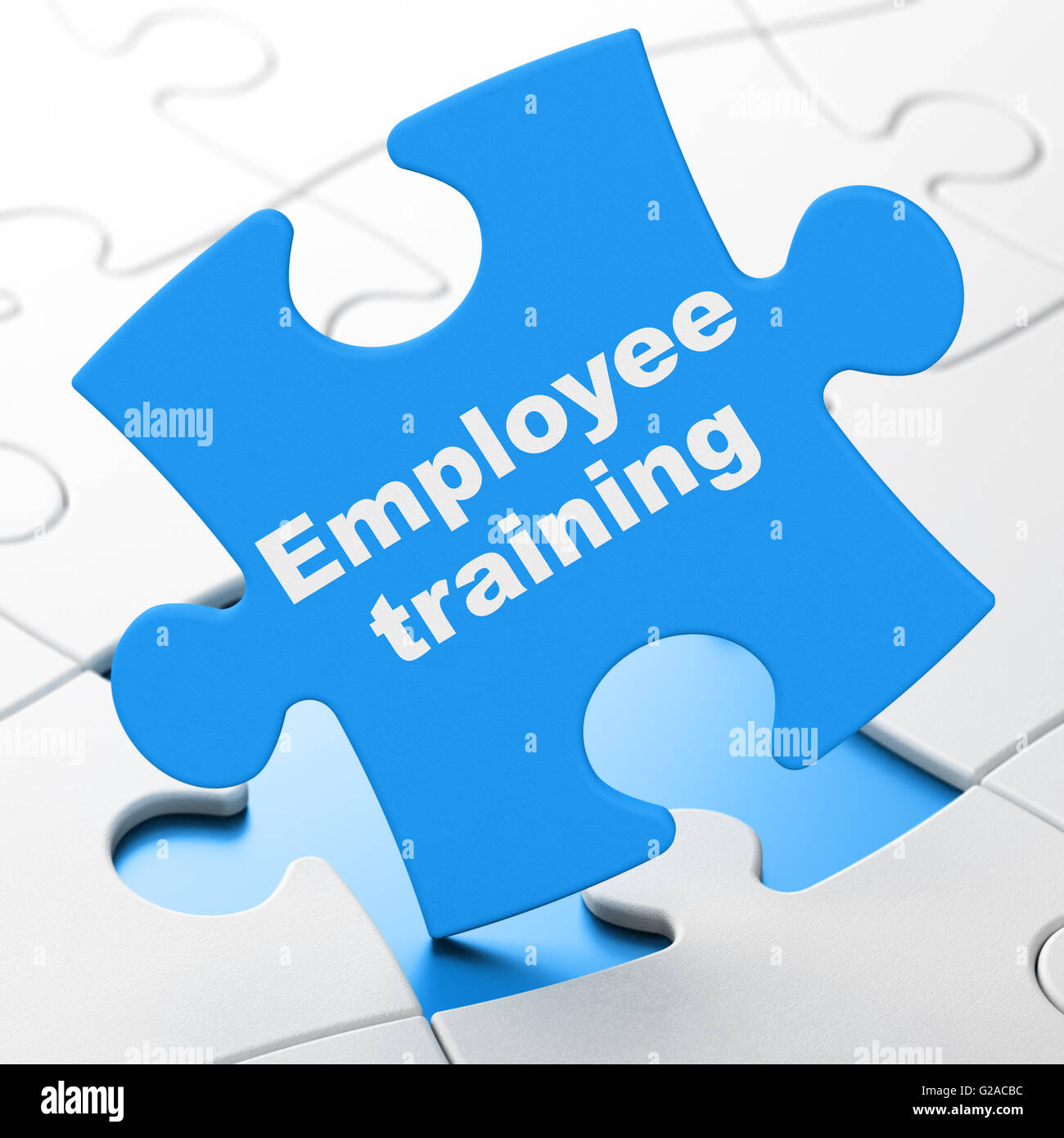 Studying concept: Employee Training on puzzle background Stock Photo ...