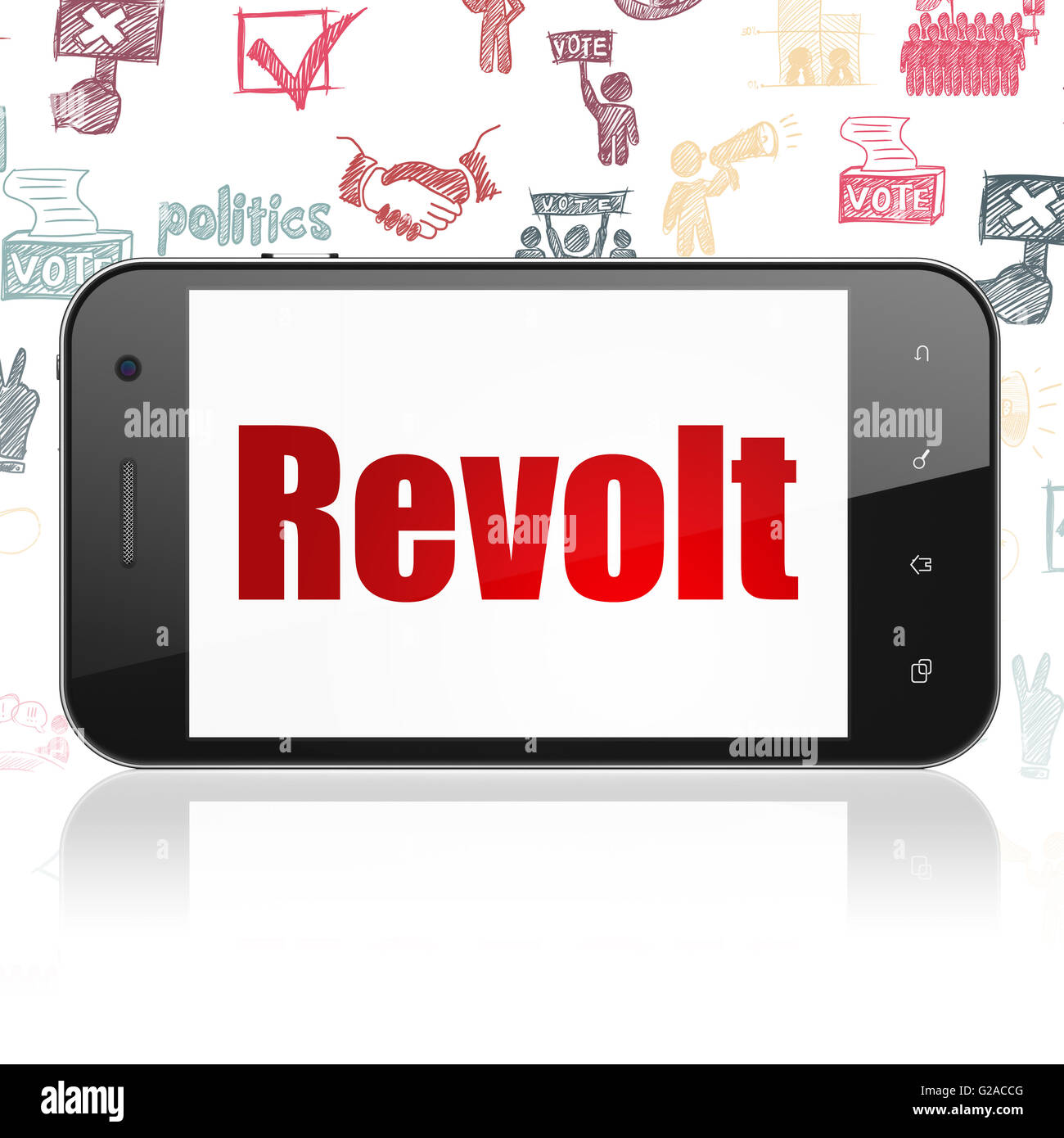 Politics concept: Smartphone with Revolt on display Stock Photo - Alamy