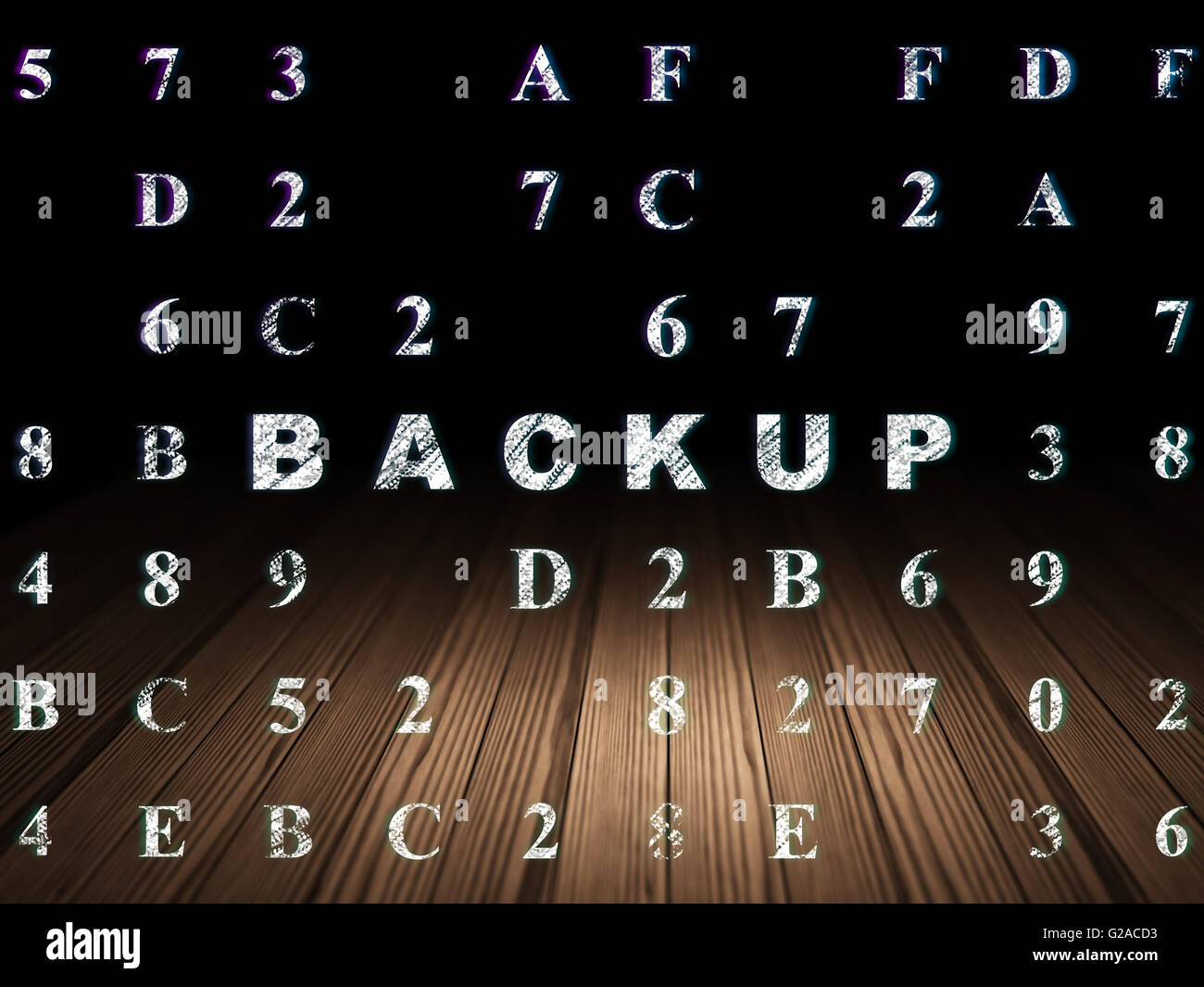 Database concept: Backup in grunge dark room Stock Photo - Alamy