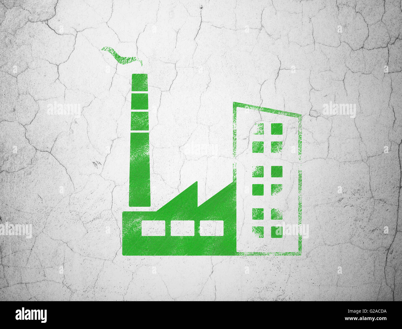 Industry concept: Industry Building on wall background Stock Photo - Alamy