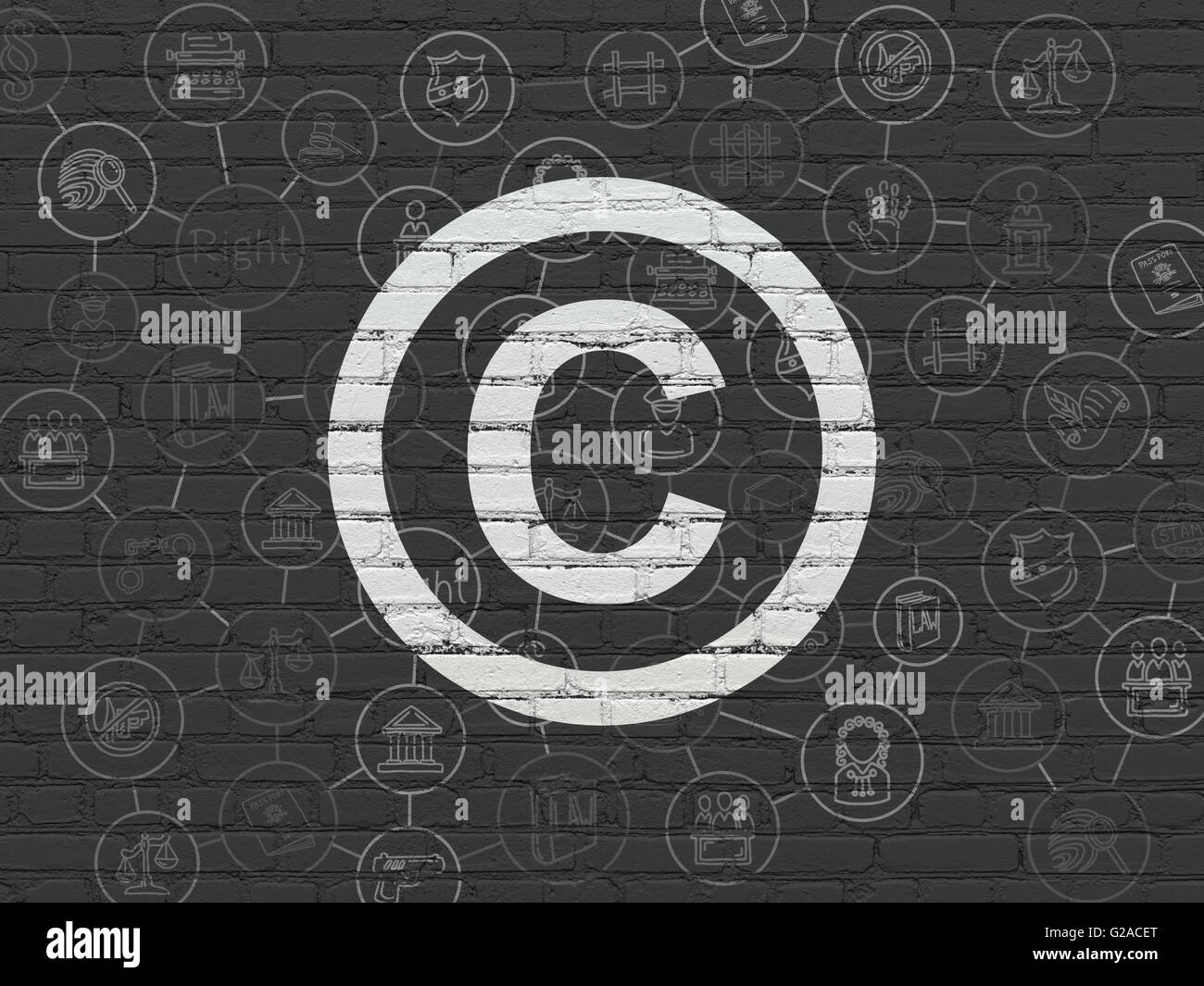 Law concept: Copyright on wall background Stock Photo - Alamy