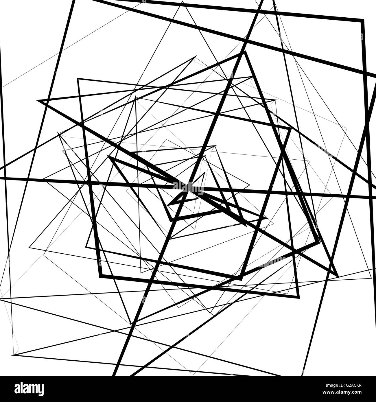 Random Intersecting Lines Abstract Monochrome Geometric Art Stock
