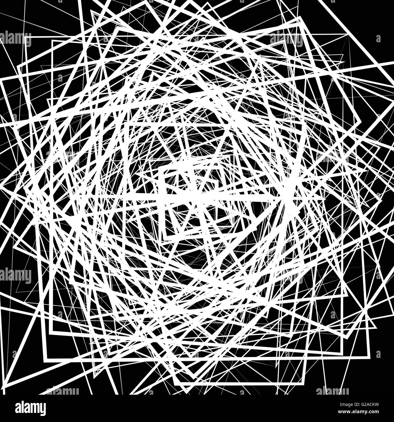 Random Intersecting Lines Abstract Monochrome Geometric Art Stock