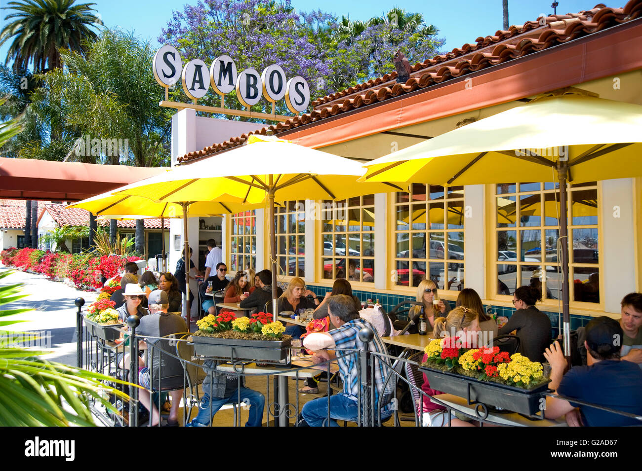 Sambos restaurant sign in Santa Barbara Stock Photo - Alamy