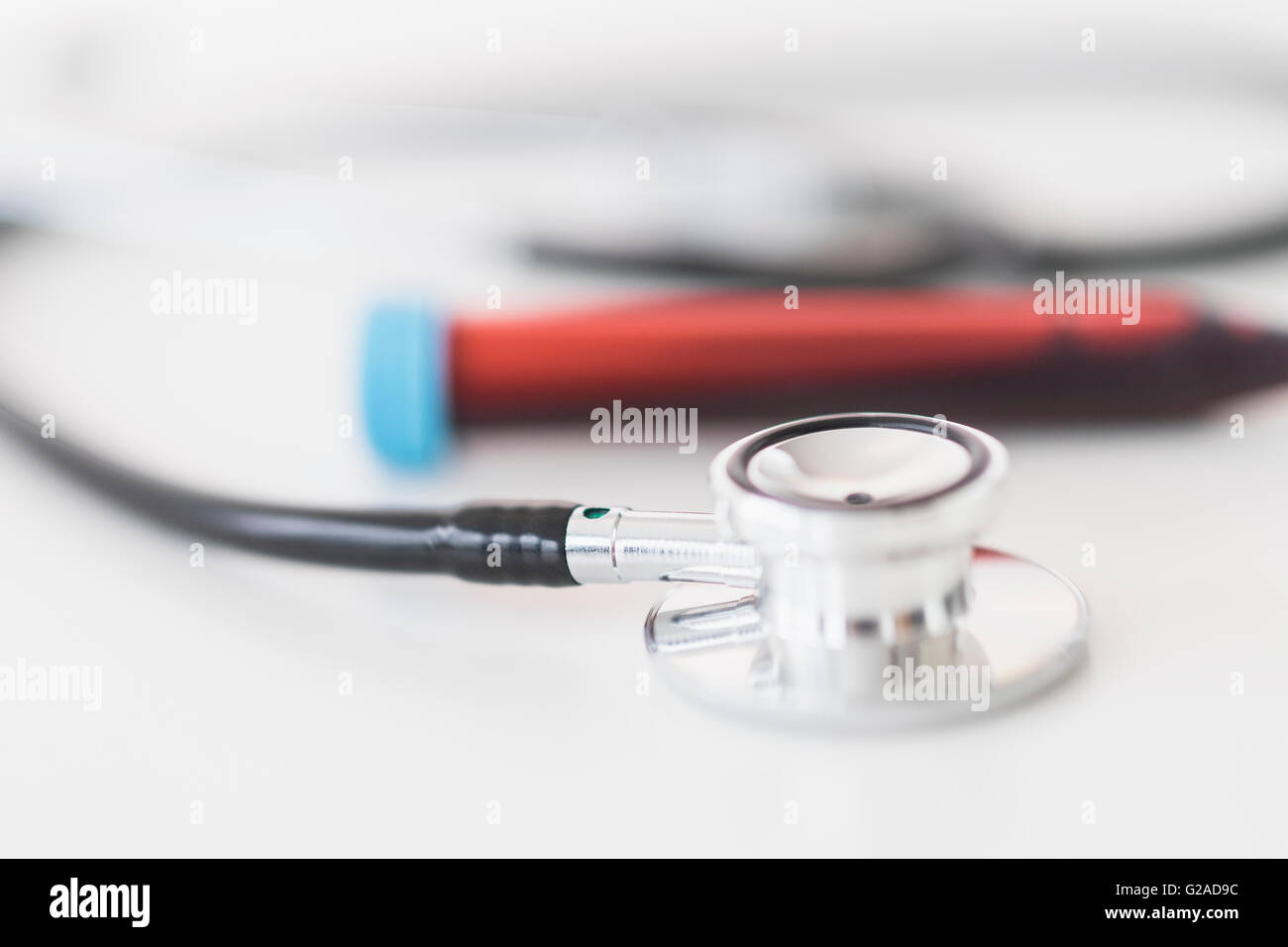 Blood sample and stethoscope Stock Photo - Alamy