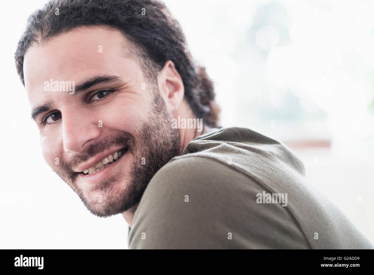 Long hair beard smile hi-res stock photography and images - Alamy