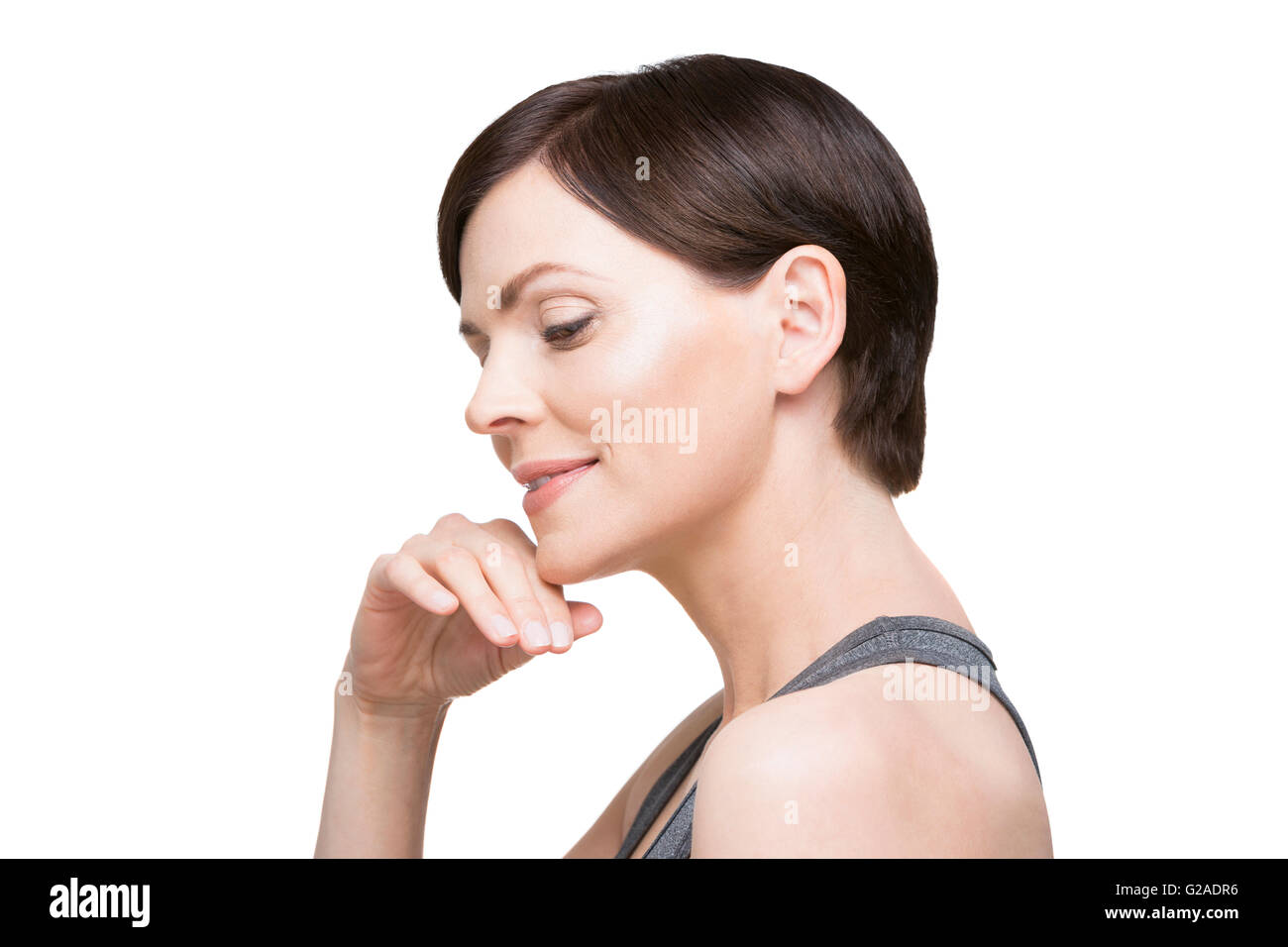 Beautiful woman profile studio hi-res stock photography and images - Alamy