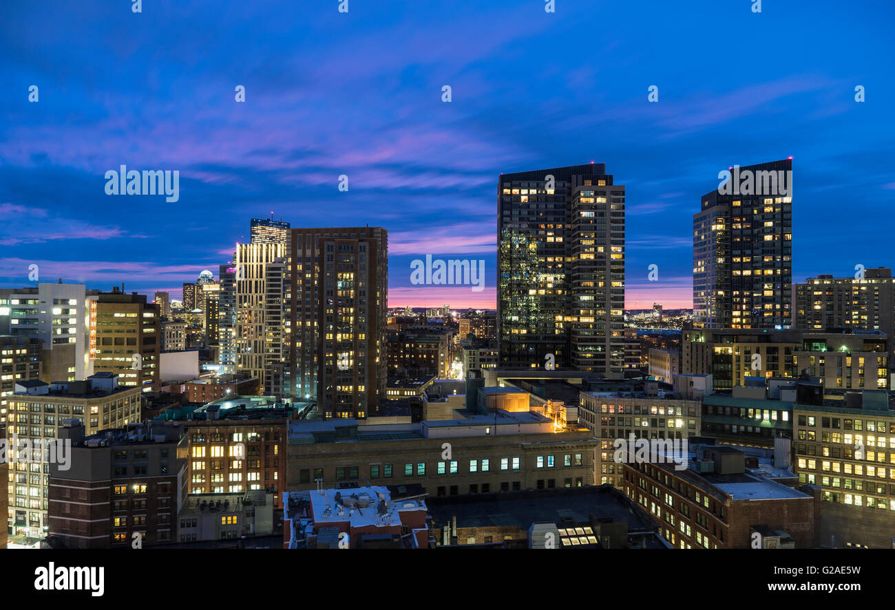 Modern downtown district at dusk Stock Photo - Alamy