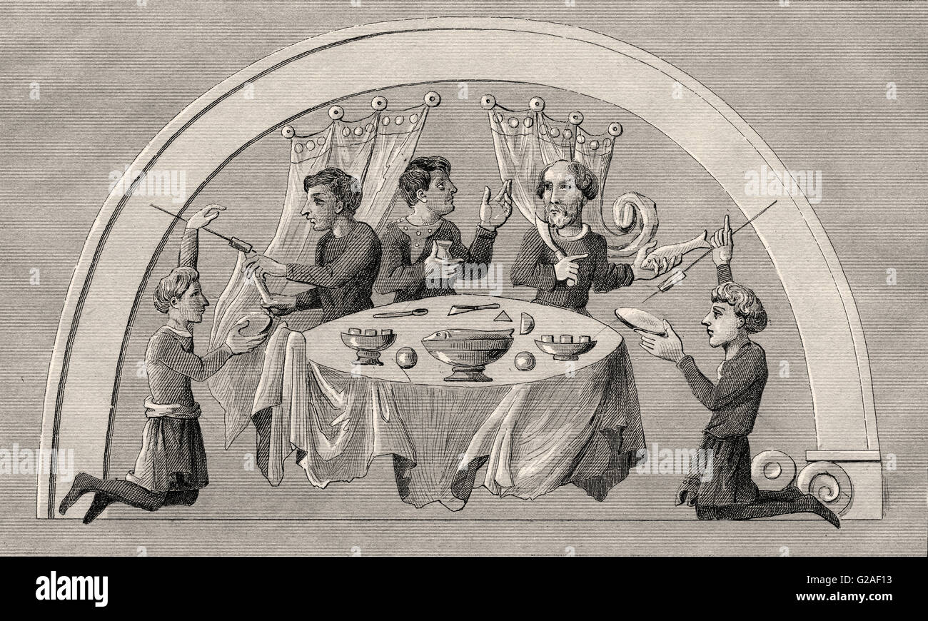 Lunch time in Anglo-Saxon England Stock Photo - Alamy