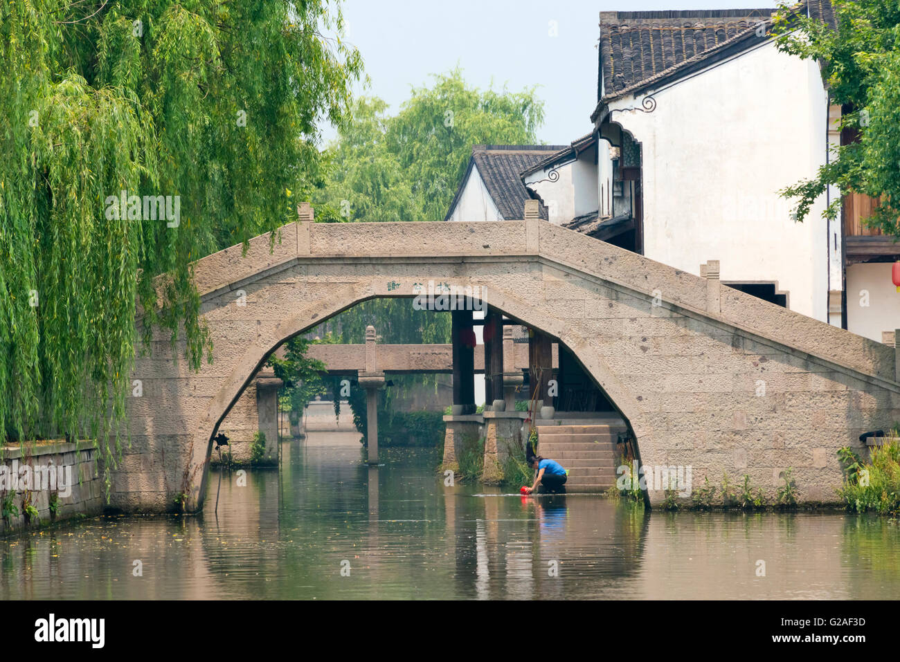 Xiegong Bridge on the Grand Canal in the ancient town of Keyan ...