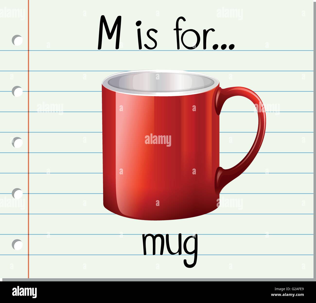 Flashcard letter M is for mug illustration Stock Vector Image & Art - Alamy